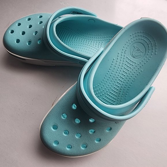 CROCS | Shoes | Crocs Unisex Adult Light Blue White Crocs M5w7 | Poshmark